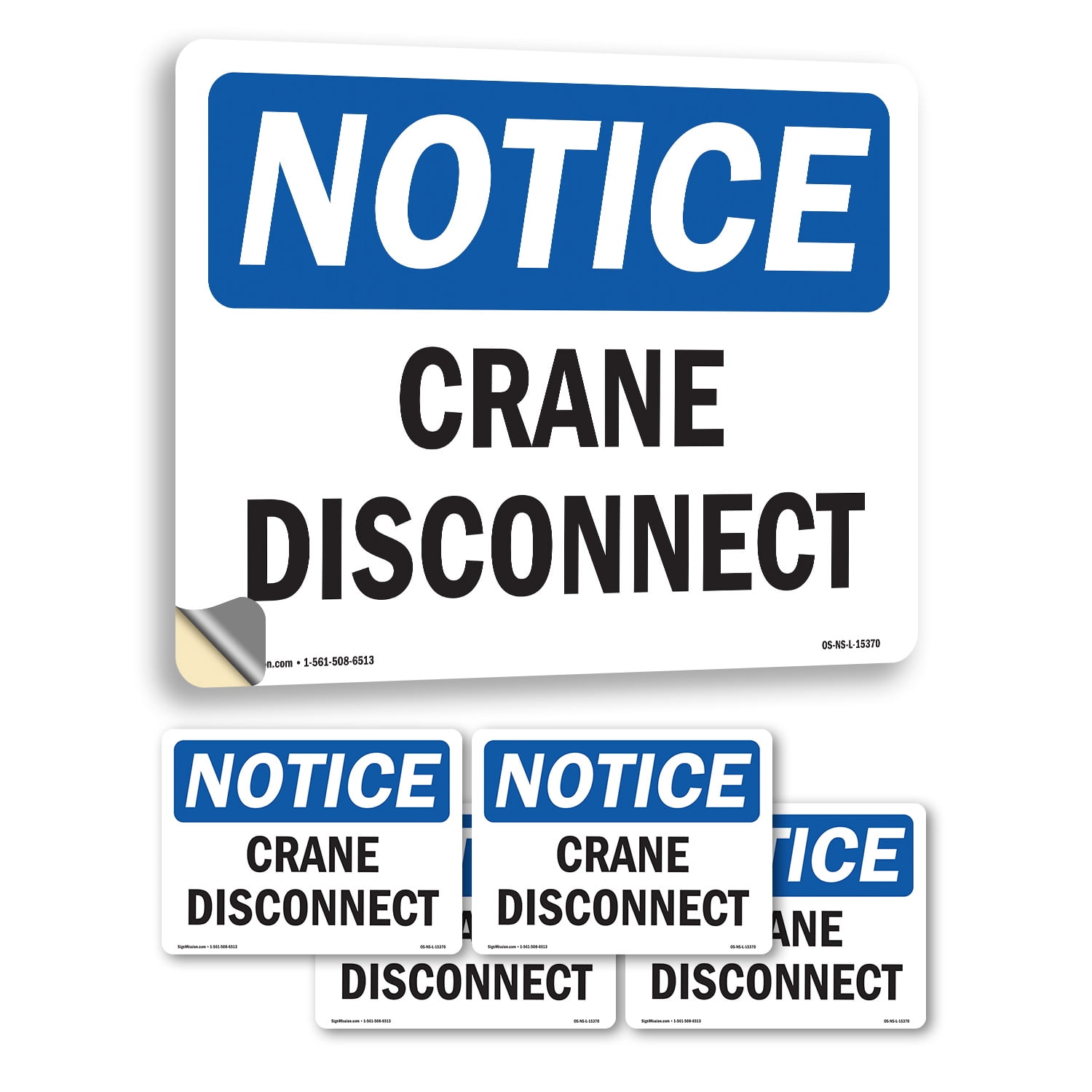 Crane Disconnect OSHA Notice Vinyl Decal Label 24 Inch x 18 Inch - 5 ...