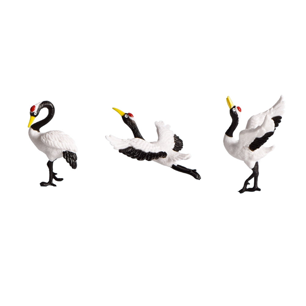Elegant White Resin Crane Figurines for Decoration Beautiful Shape Desk ...