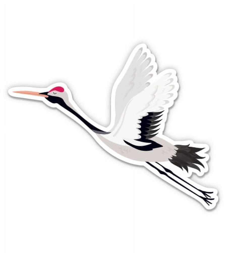 Crane Flying - 12" Vinyl Sticker Waterproof Decal - Walmart.com