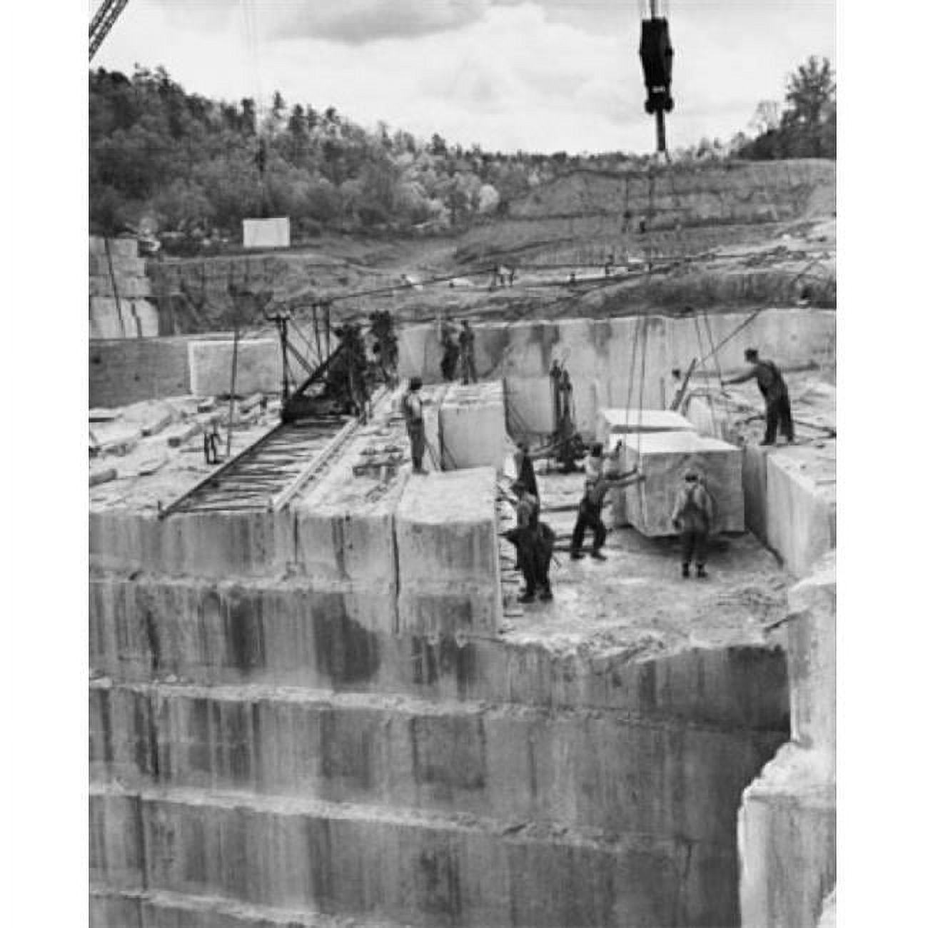 Crane Lifting White Marble in A Quarry Tate Georgia USA Poster Print ...