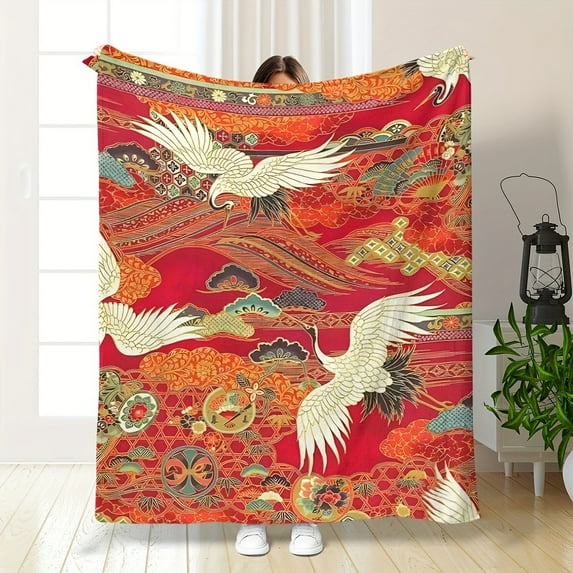 Crane Longevity Blanket, a Heartfelt Blessing for Elders, Suitable for ...