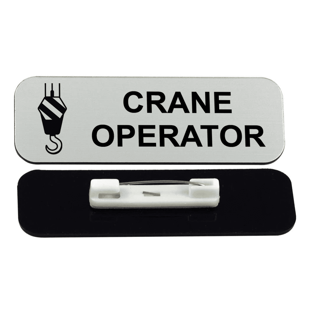 Crane Operator 1 x 3" Name Tag/Badge, Silver, (3 Pack) - Walmart.com