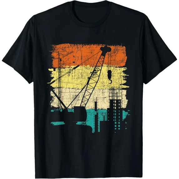 Crane Operator - Retro Tower Crane Heavy Equipment Driver Gift Unisex T ...
