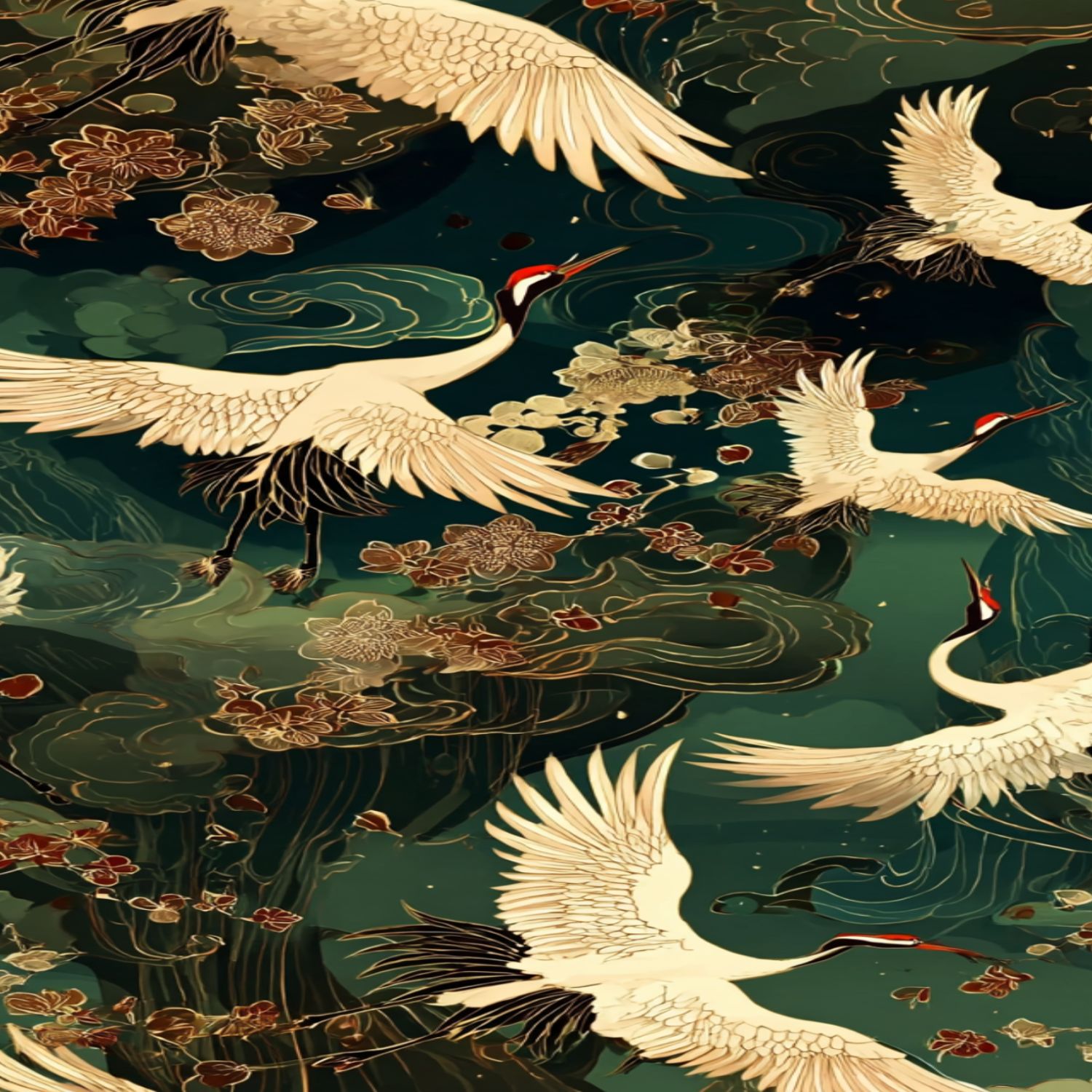 Crane Peel and Stick Wallpaper 23.6in x 9.8ft Graceful Cranes amp ...