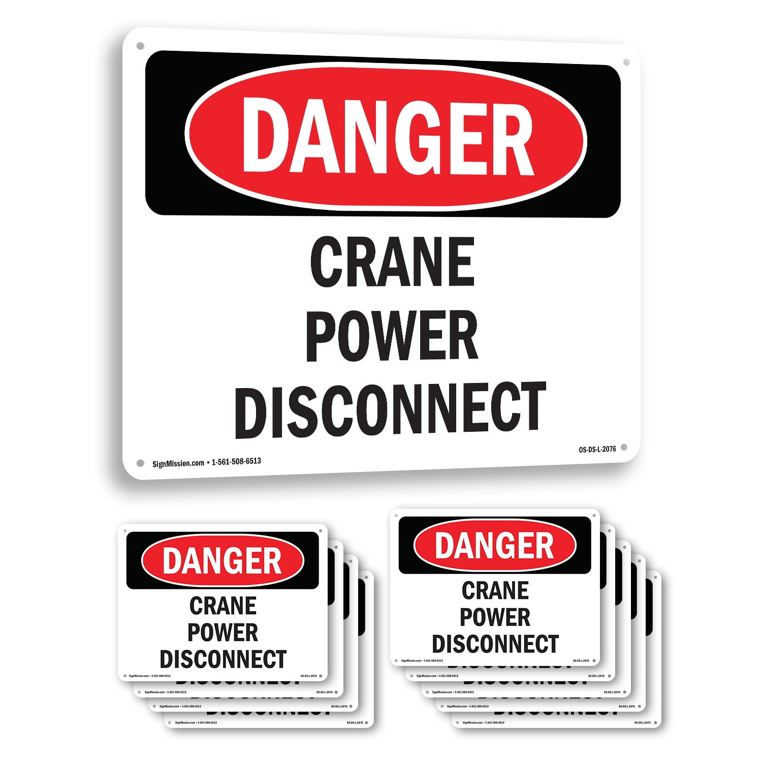 Crane Power Disconnect OSHA Danger Aluminum Sign 10 Inch x 7 Inch - 10 ...