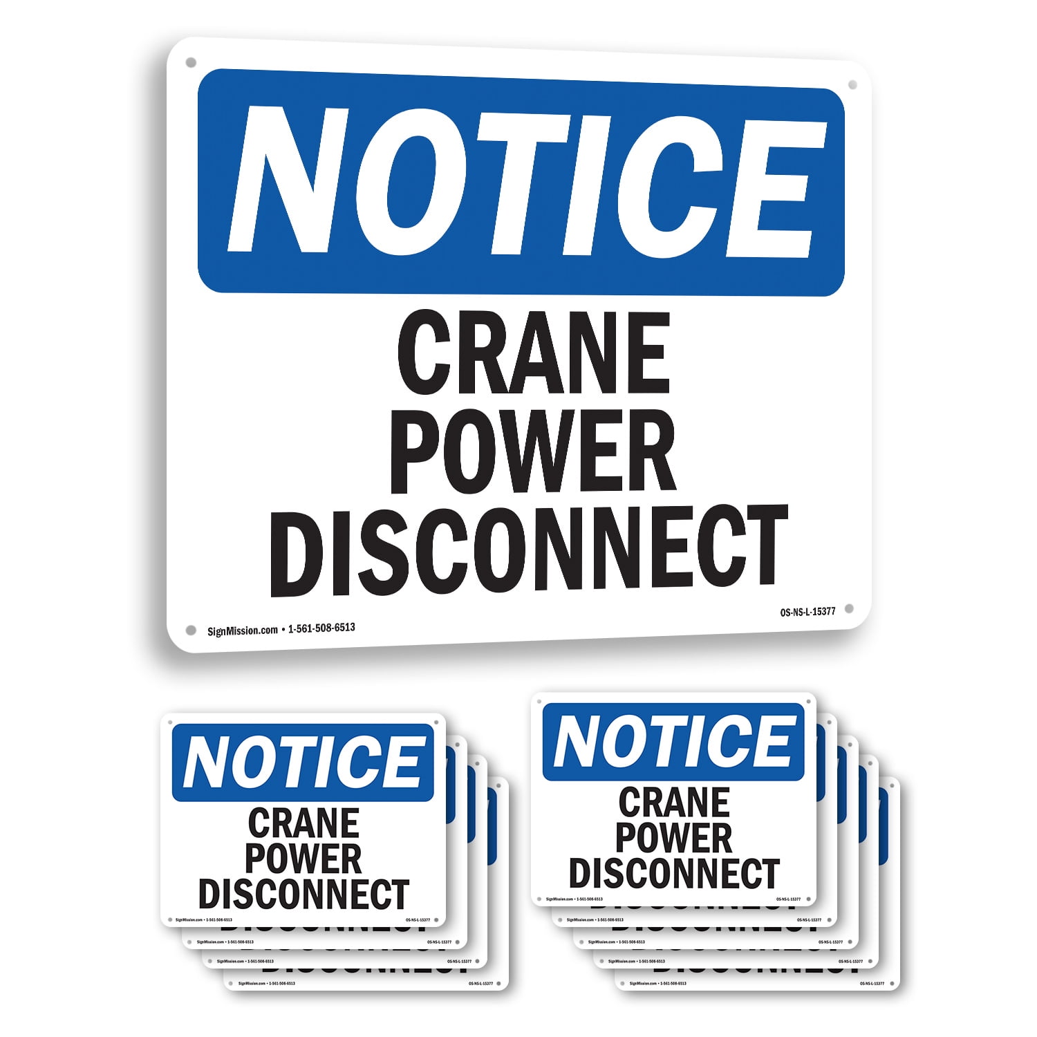 Crane Power Disconnect OSHA Notice Aluminum Sign 24 Inch x 18 Inch - 10 ...