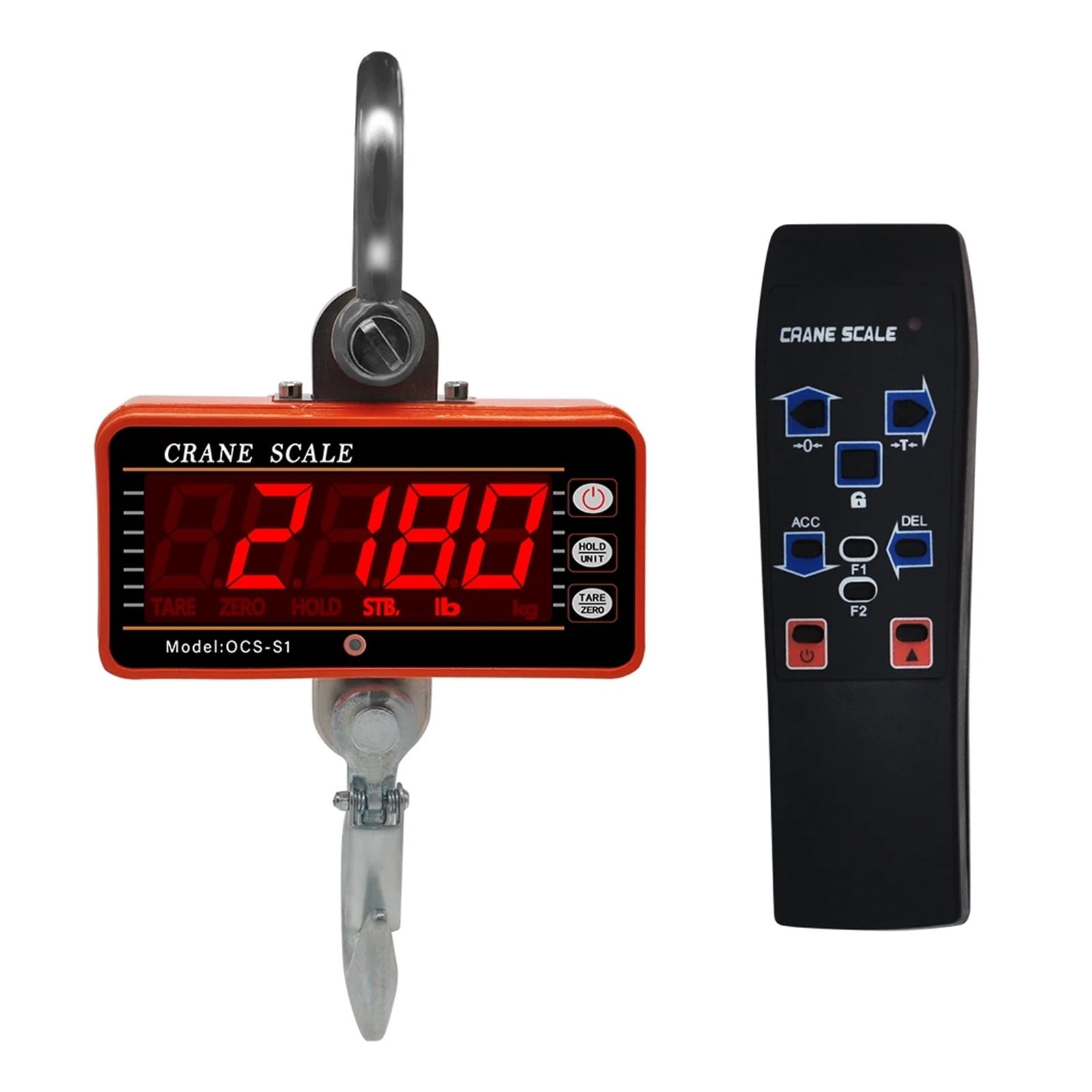 Crane Scale 1000KG 1 Ton 2000 lb Digital Scales 500kg/1000lb LCD High ...