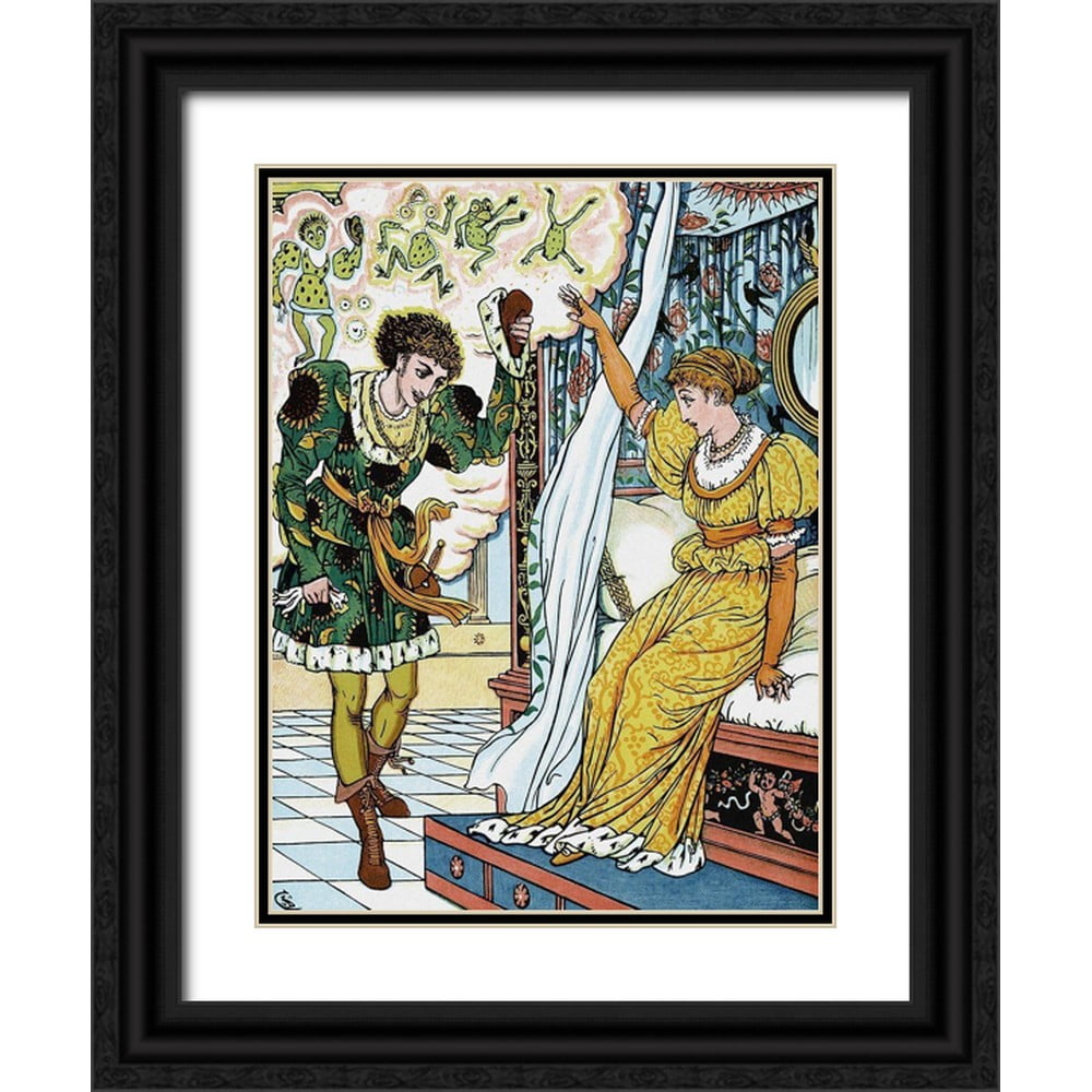 Crane, Walter 19x24 Black Ornate Wood Framed with Double Matting Museum ...