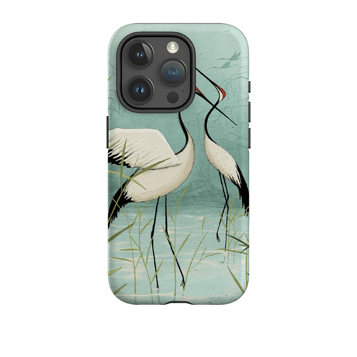 Cranes Japanese Inspired Bird Phone Case for iPhone 16 15 14 13 12 11 ...