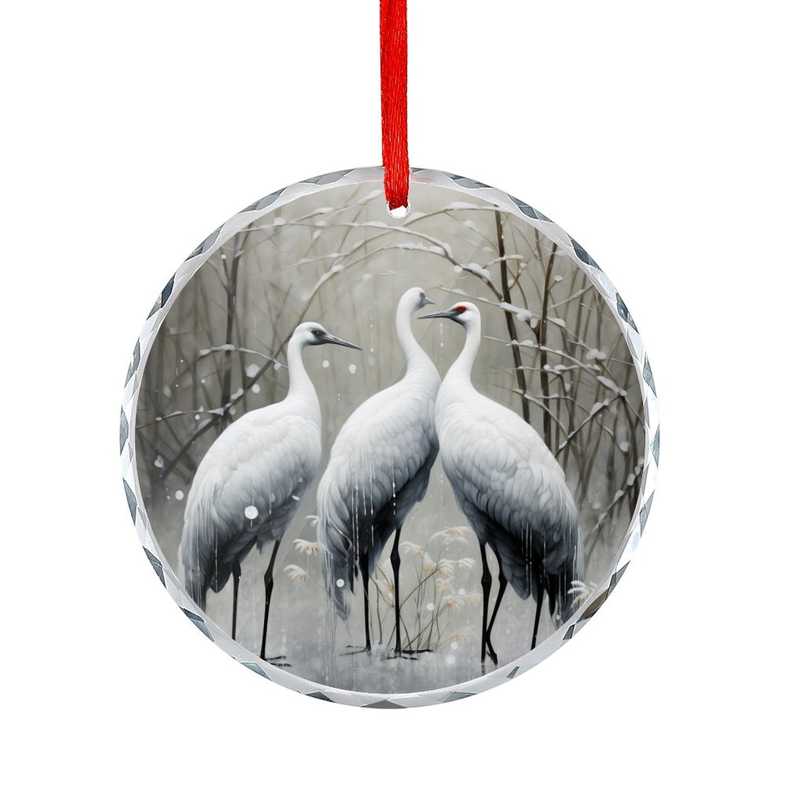 Cranes On Snow Xmas Ornament Xmas Tree Decorations Birds Crane Heron ...