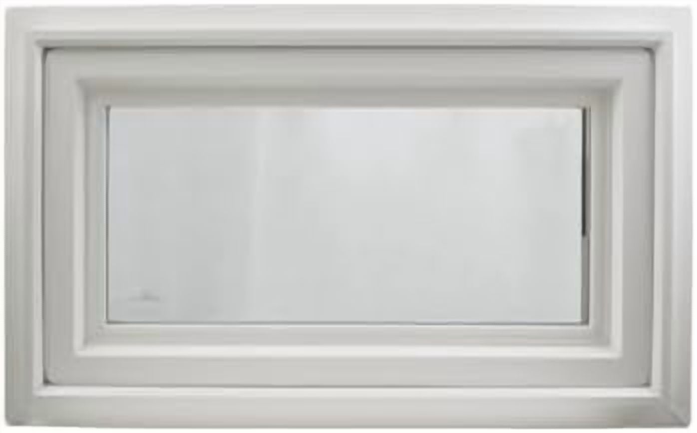 Crank Out Windows 36" x 16" White Vinyl Tempered Glass Low-E Awning ...