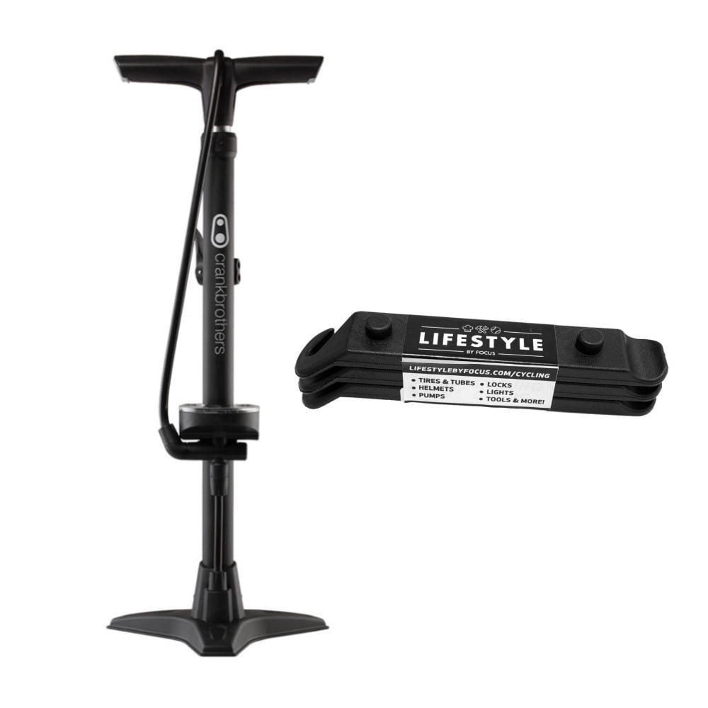 Crankbrothers Gem High Pressure/Volume Floor Bike Pump and Tire Levers ...