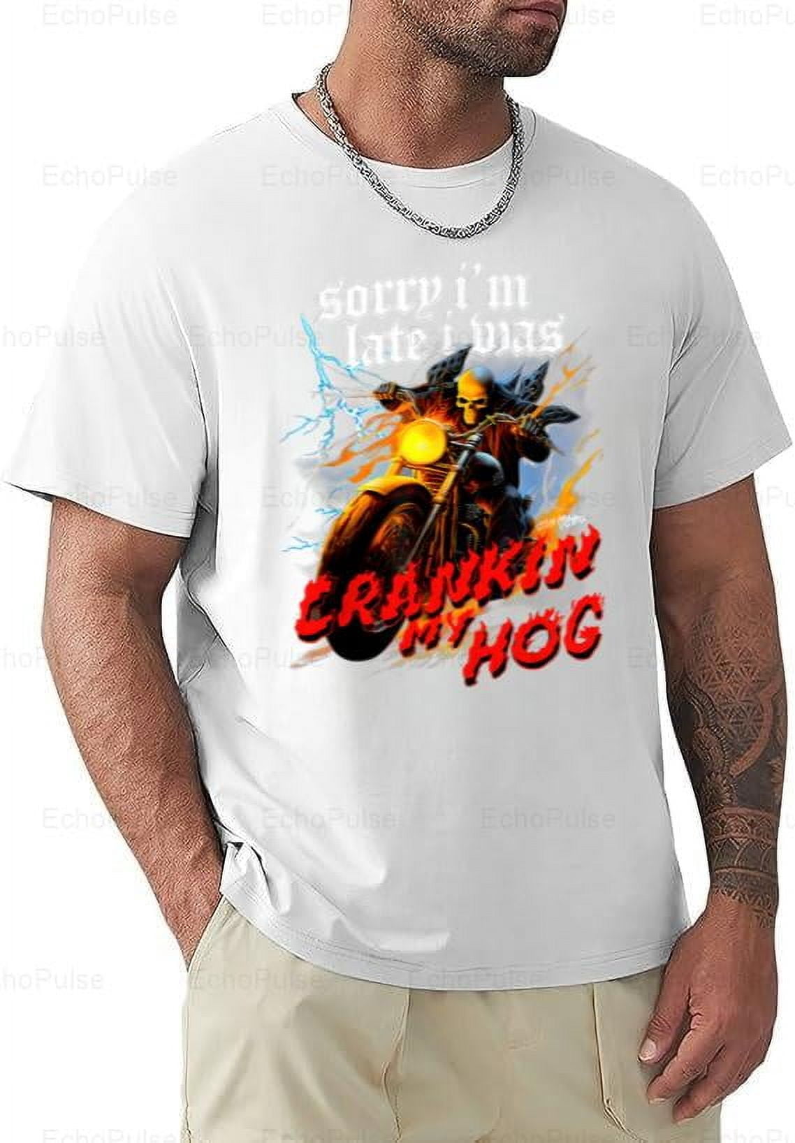 Crankin My Hog Funny Biker T-Shirt for Motorcycle Fans V1130102, up to ...