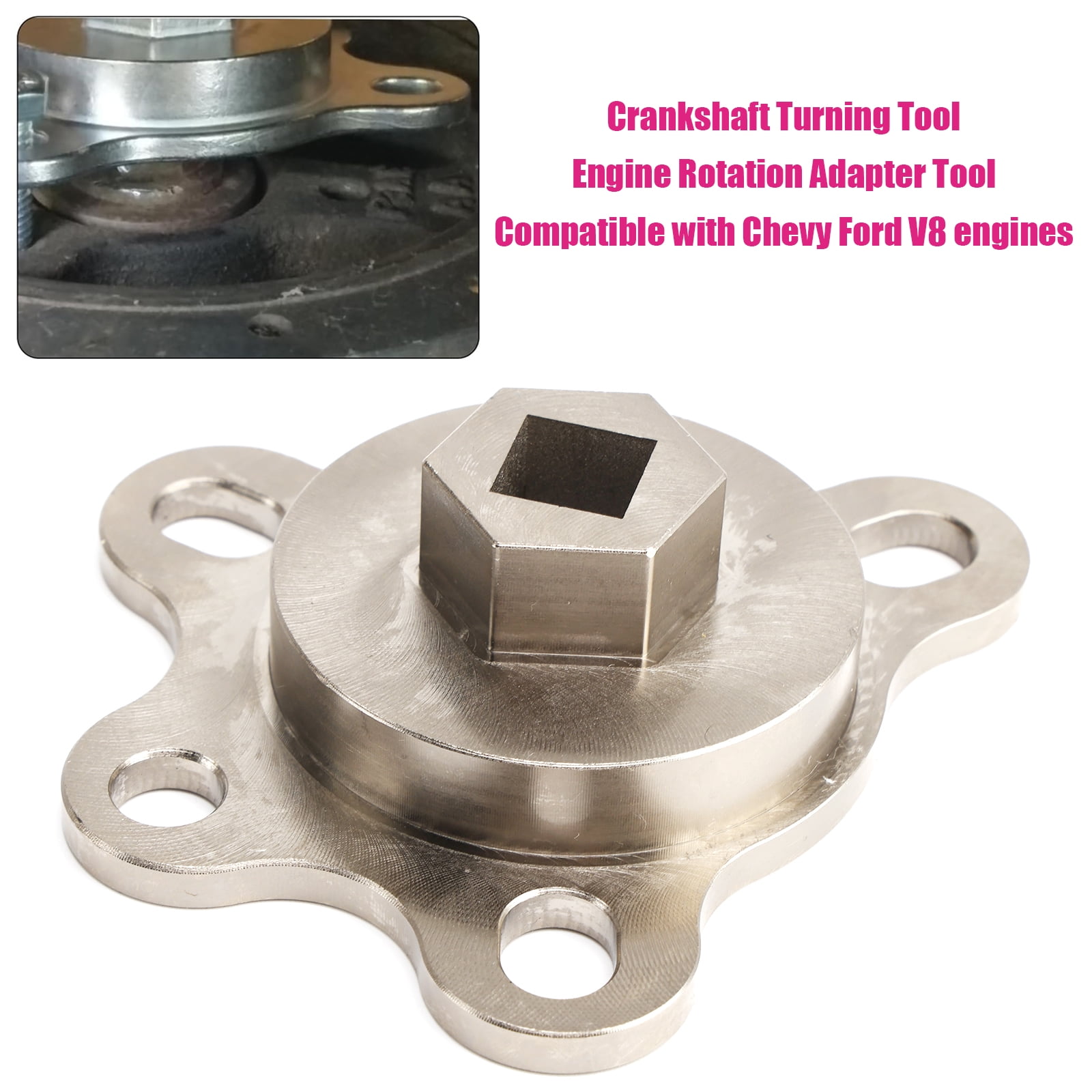Crankshaft Turning Tool Engine Rotation Adapter Tool For Chevy Ford V8 ...
