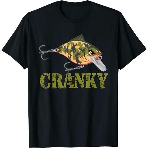 Cranky Camo Cartoon Fish T-Shirt for Fishing Enthusiasts - Perfect ...