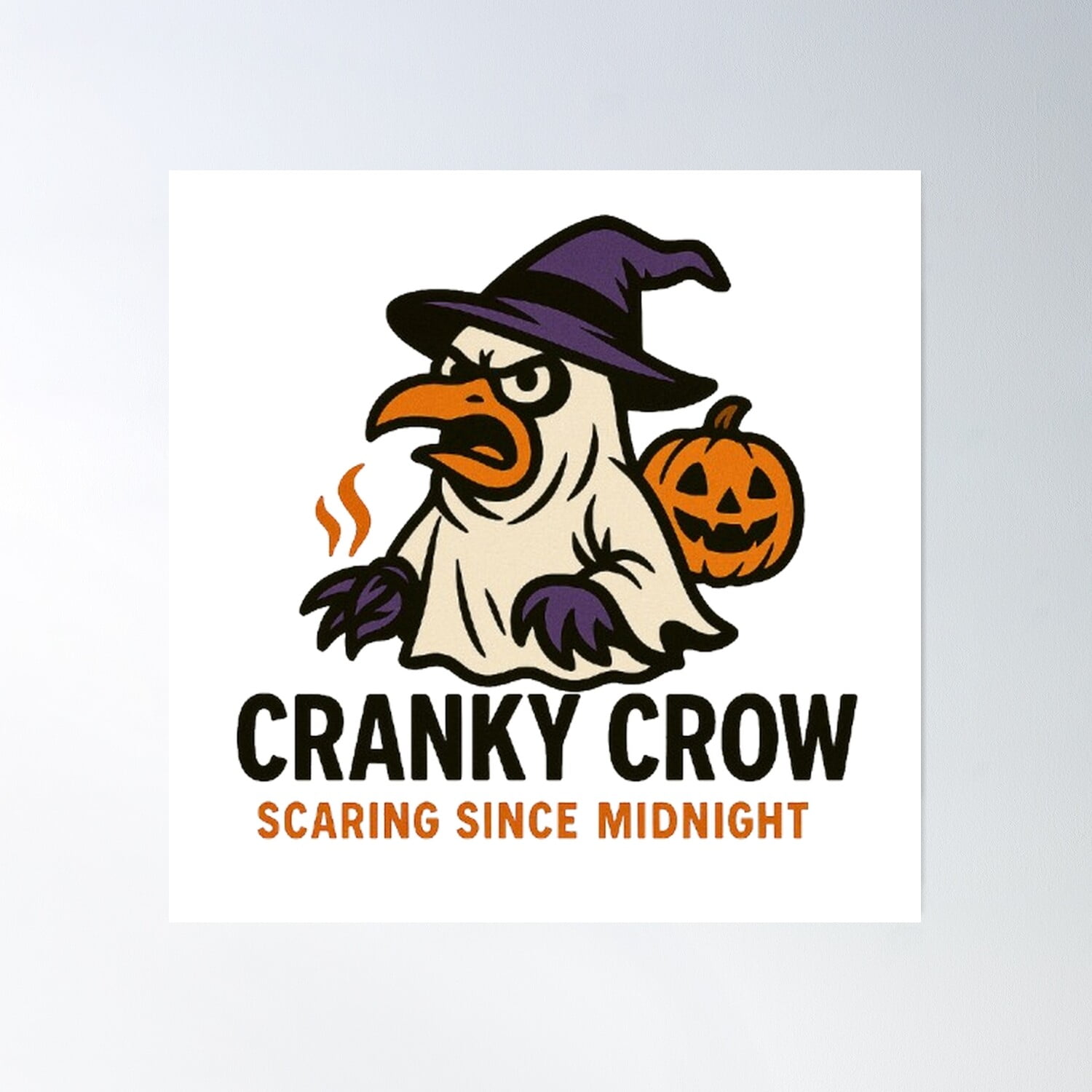 Cranky Crow Halloween Art Scaring Since Midnight Poster Wall Art ...