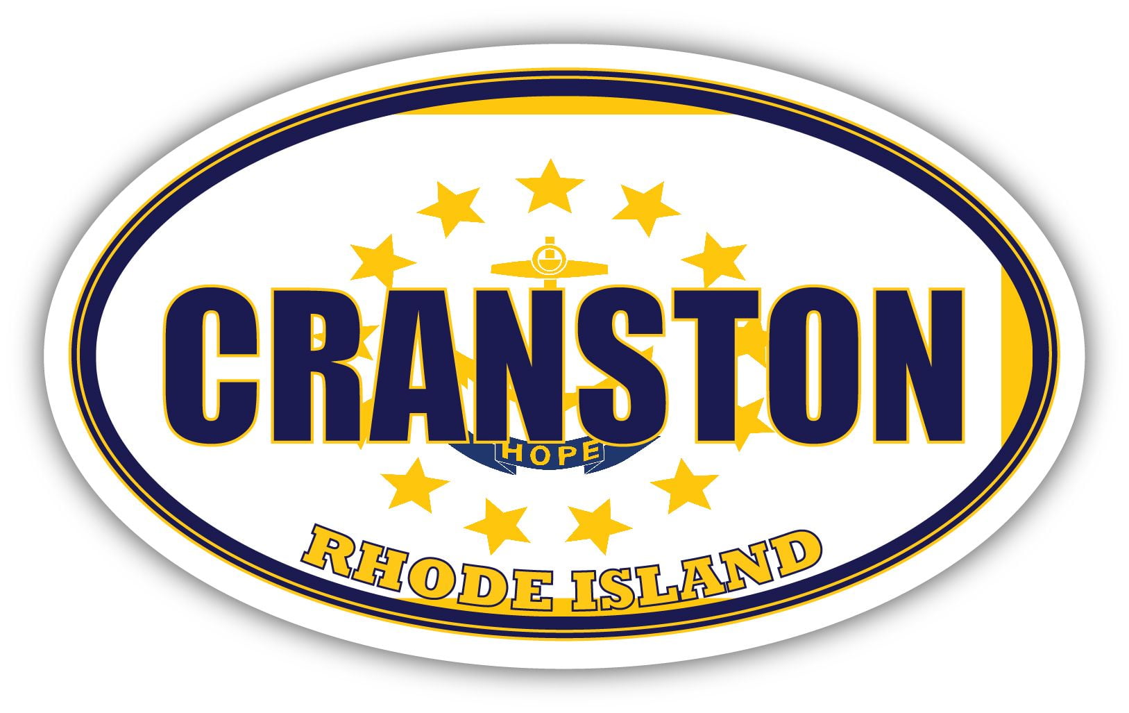 Cranston City Rhode Island State Flag | RI Flag Providence County Oval ...