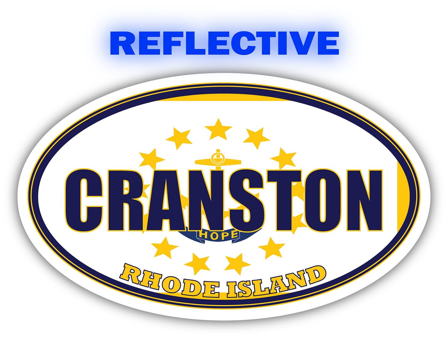 Cranston City Rhode Island State Flag | RI Flag Providence County Oval ...