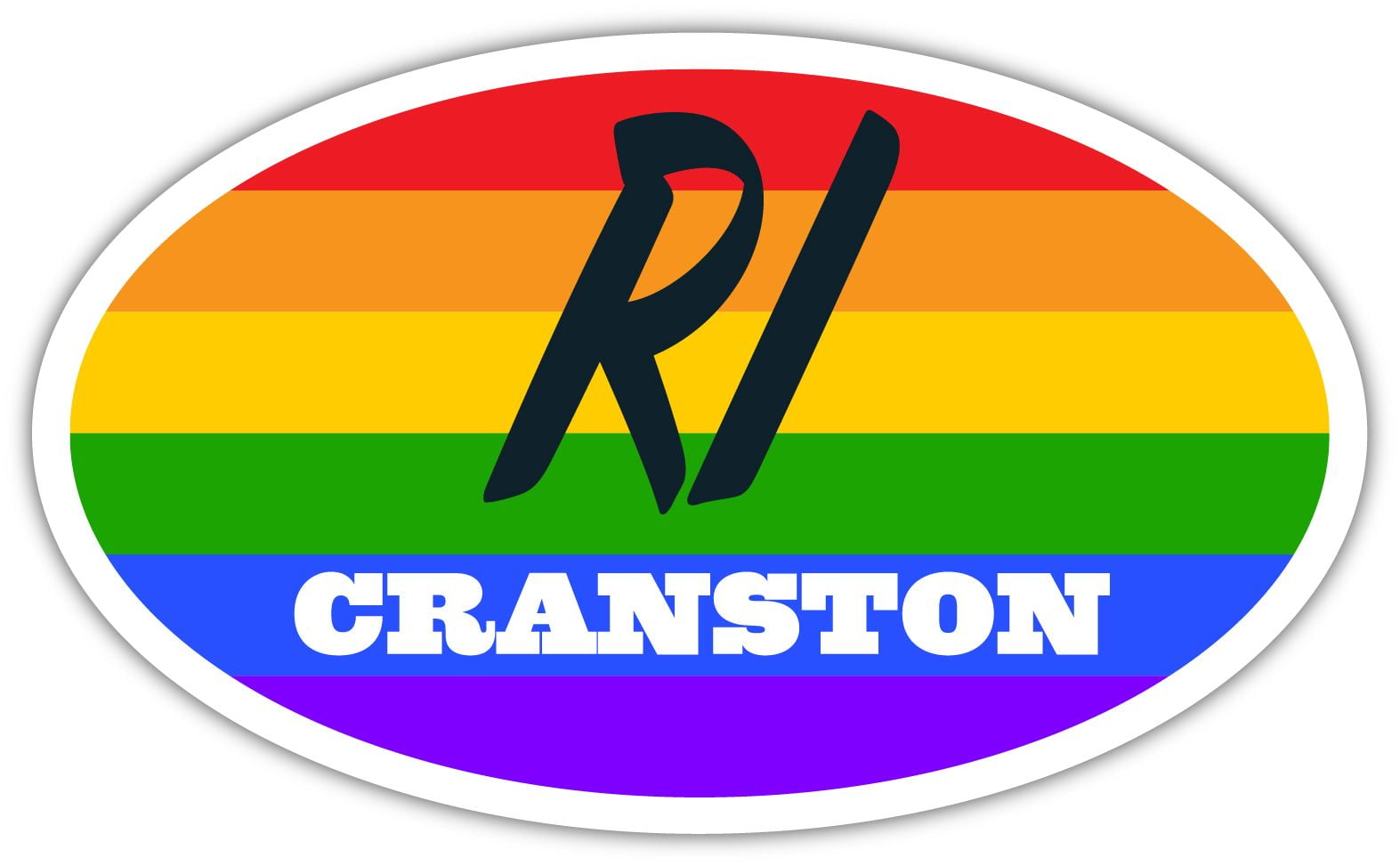 Cranston RI Rhode Island Providence County Rainbow Pride Flag 6 Stripes ...