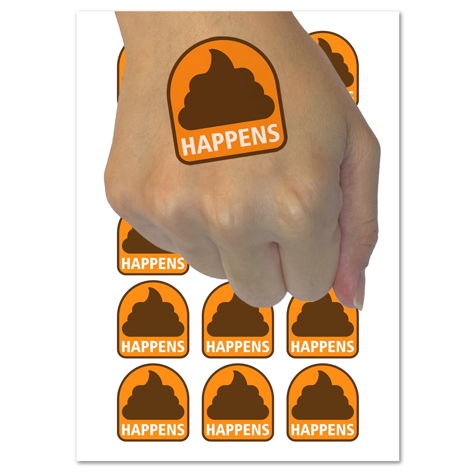 Crap Poop Happens Water Resistant Temporary Tattoo Set Fake Body Art ...