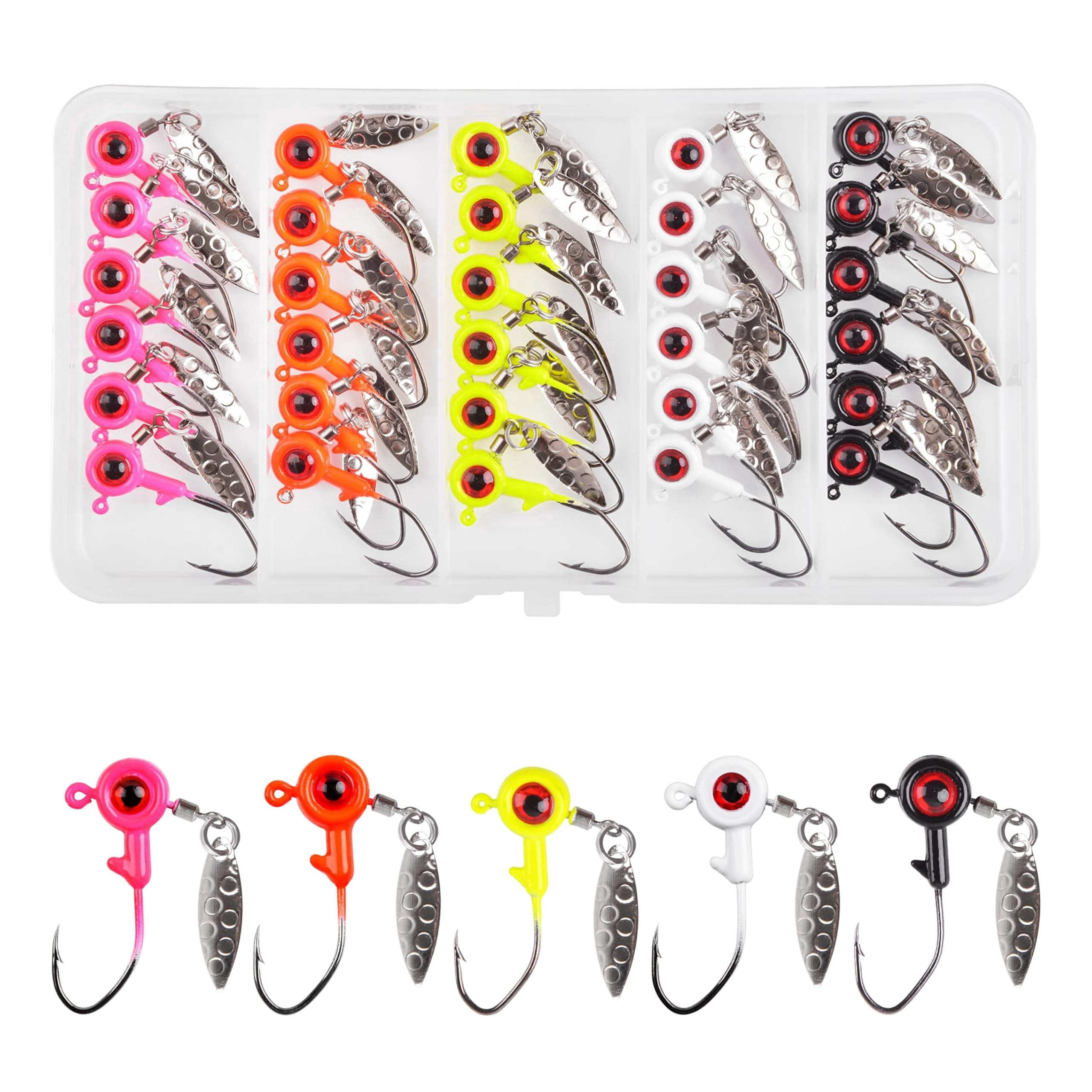 Crappie Jigs Heads for Fishing, Crappie Jig Hook Lures with Underspin ...