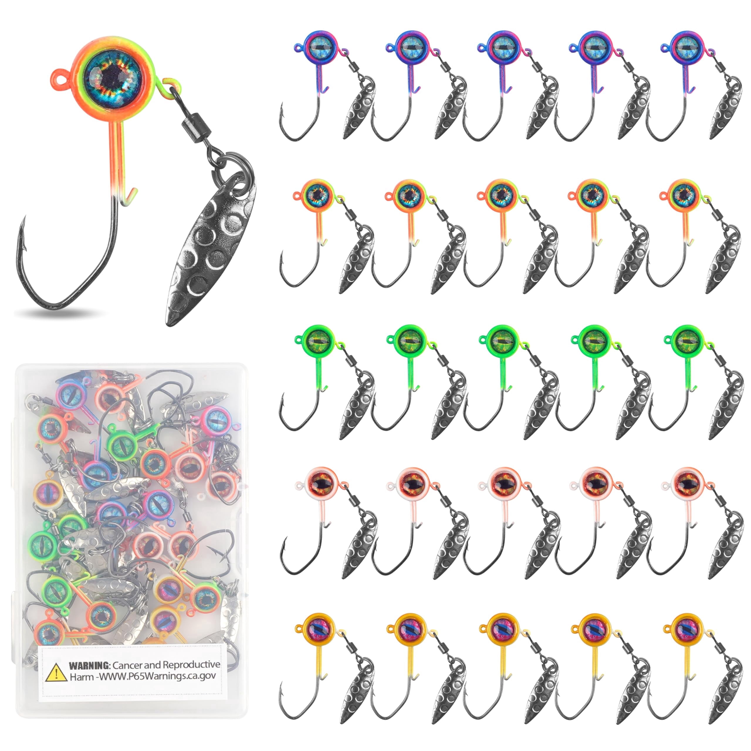 Crappie Jigs Heads for Fishing, Crappie Jig Hook Lures with Underspin ...