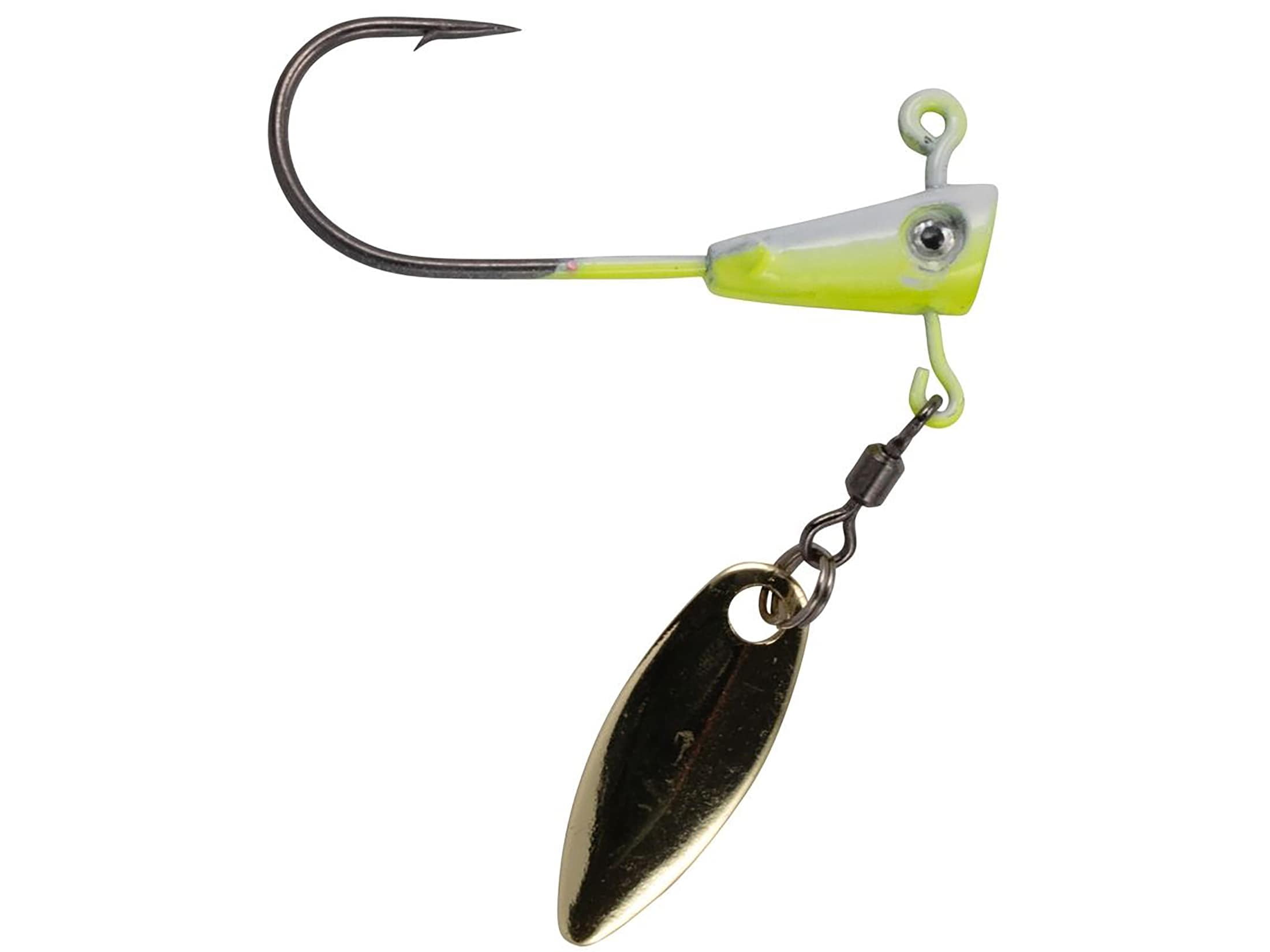 Crappie Magnet Fin Spin 1/16oz Underspin Jighead White/Chartreuse ...