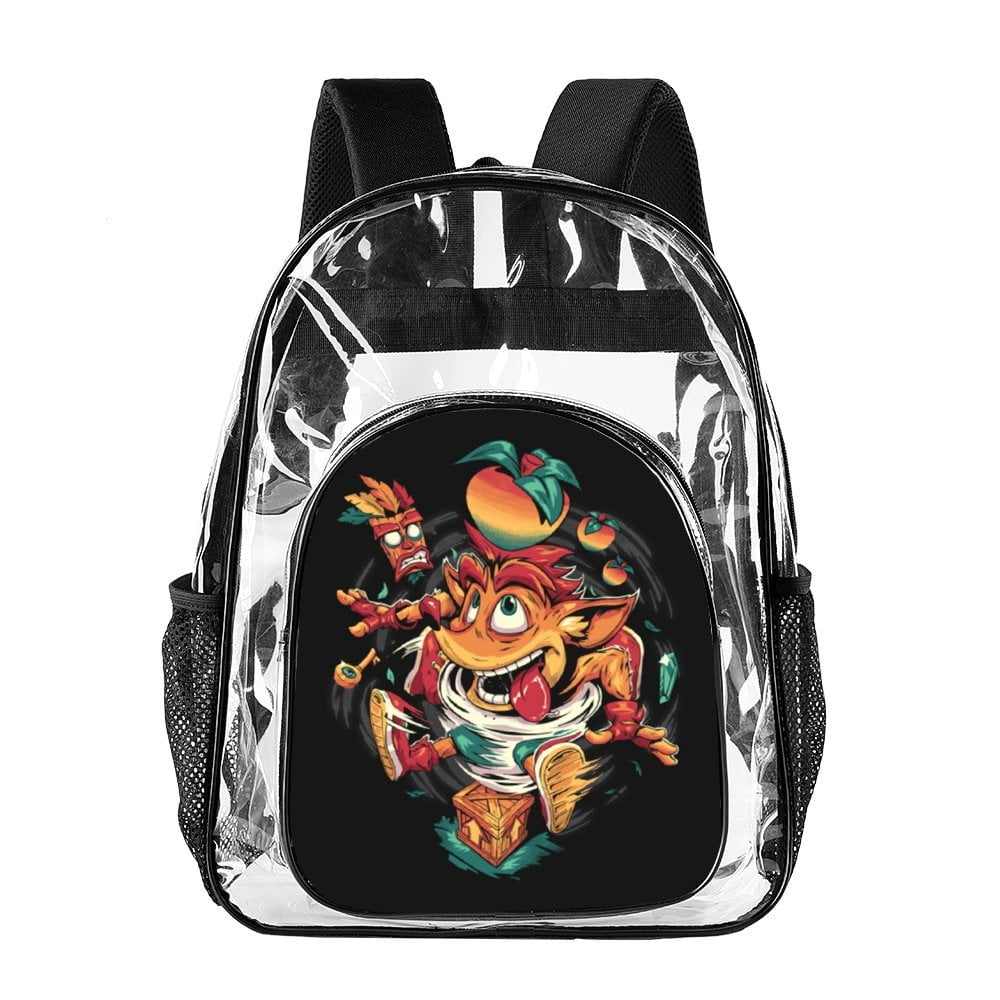 Crash-Bandicoot 12 Cute Clear Backpack for Mens/Women Gifts Heavy Duty ...