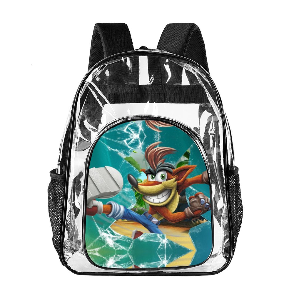 Crash-Bandicoot 20 Cute Clear Backpack for Mens/Women Gifts Heavy Duty ...