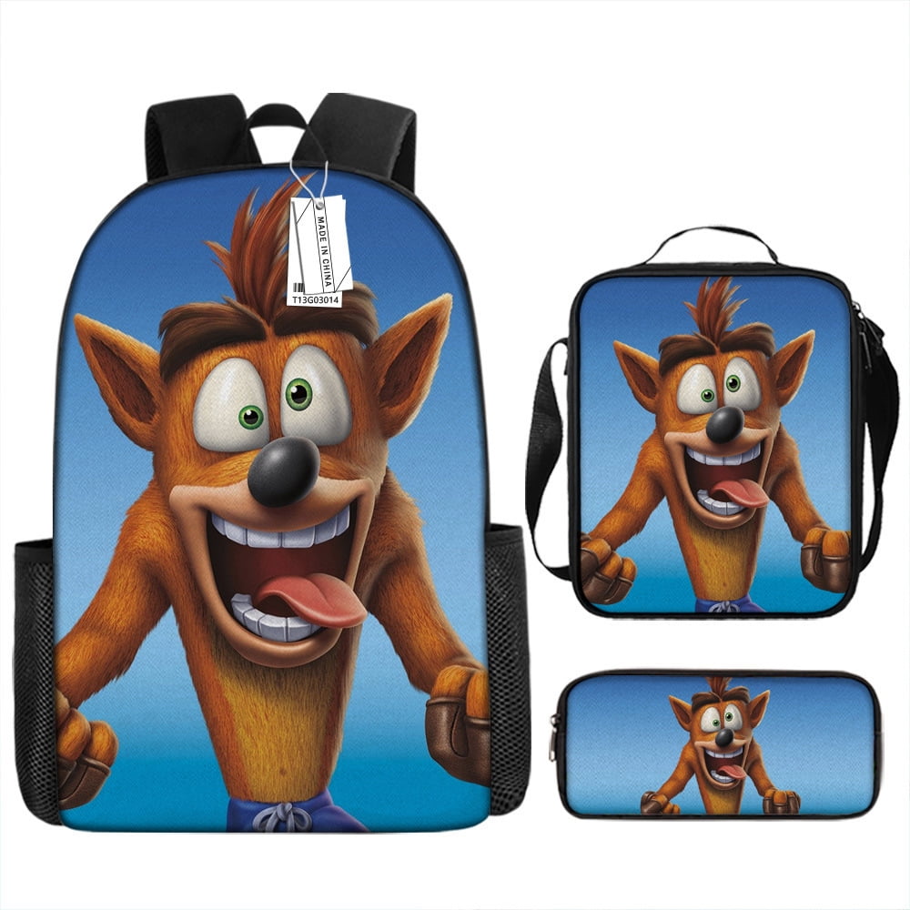 Crash Bandicoot Anime Backpack for Teens Womens Mens Stylish Daypack ...