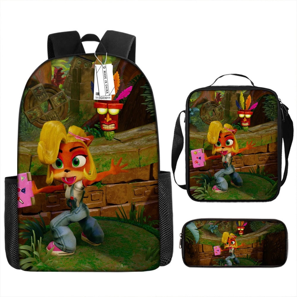 Crash Bandicoot Anime Backpack for Teens Womens Mens Stylish Daypack ...