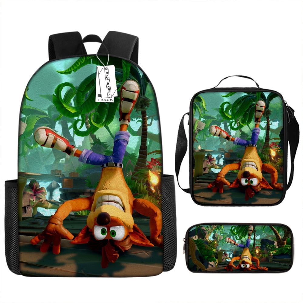 Crash Bandicoot Anime Backpack for Teens Womens Mens Stylish Daypack ...
