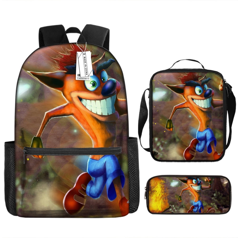 Crash-Bandicoot Anime Travel Backpack for Teens/Womens/Mens/ Casual ...
