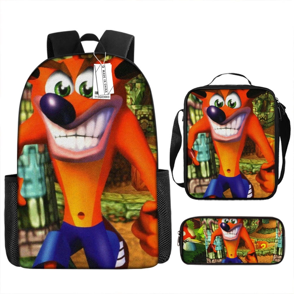 Crash-Bandicoot Anime Travel Backpack for Teens/Womens/Mens/ Casual ...