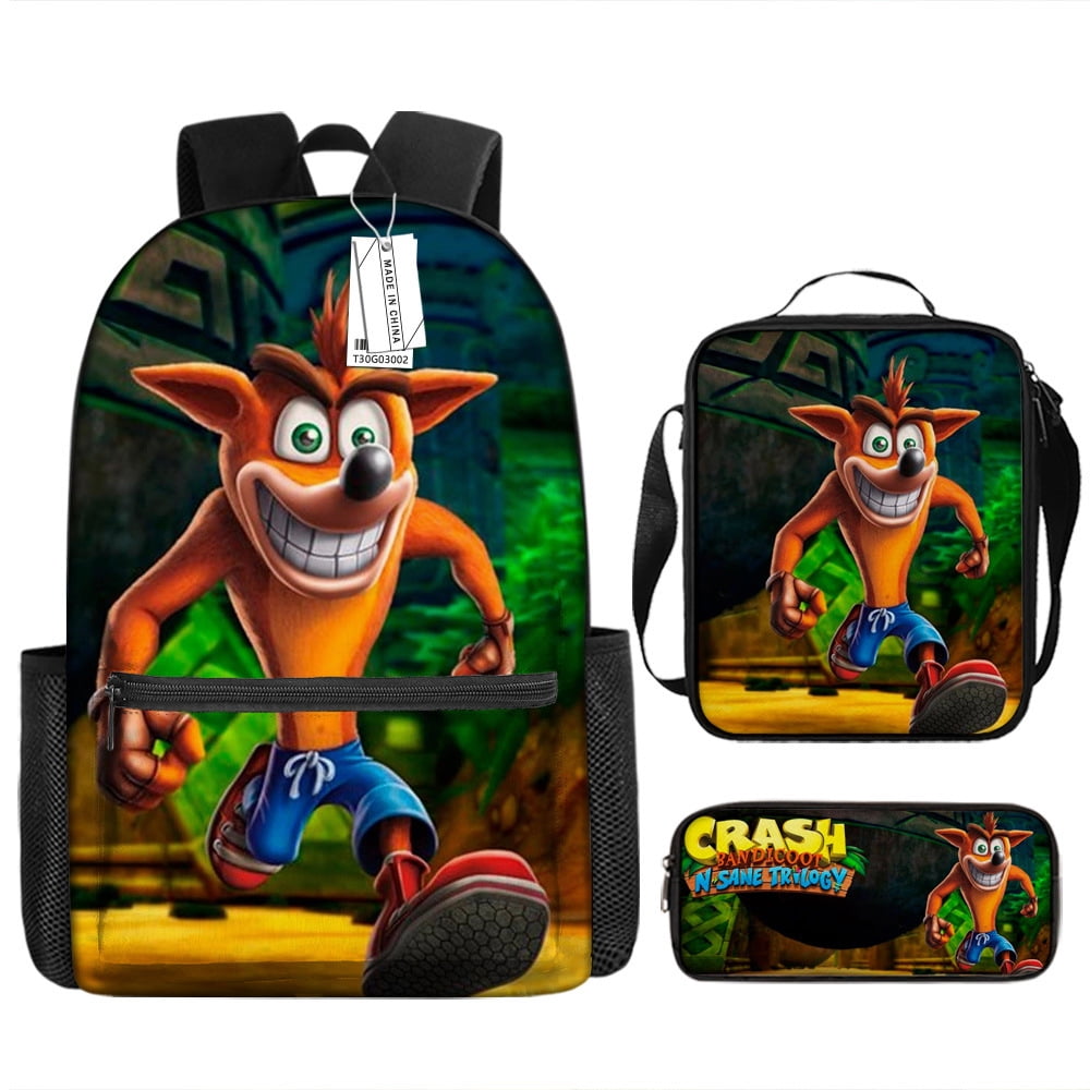 Crash-Bandicoot Anime Travel Backpack for Teens/Womens/Mens/ Casual ...
