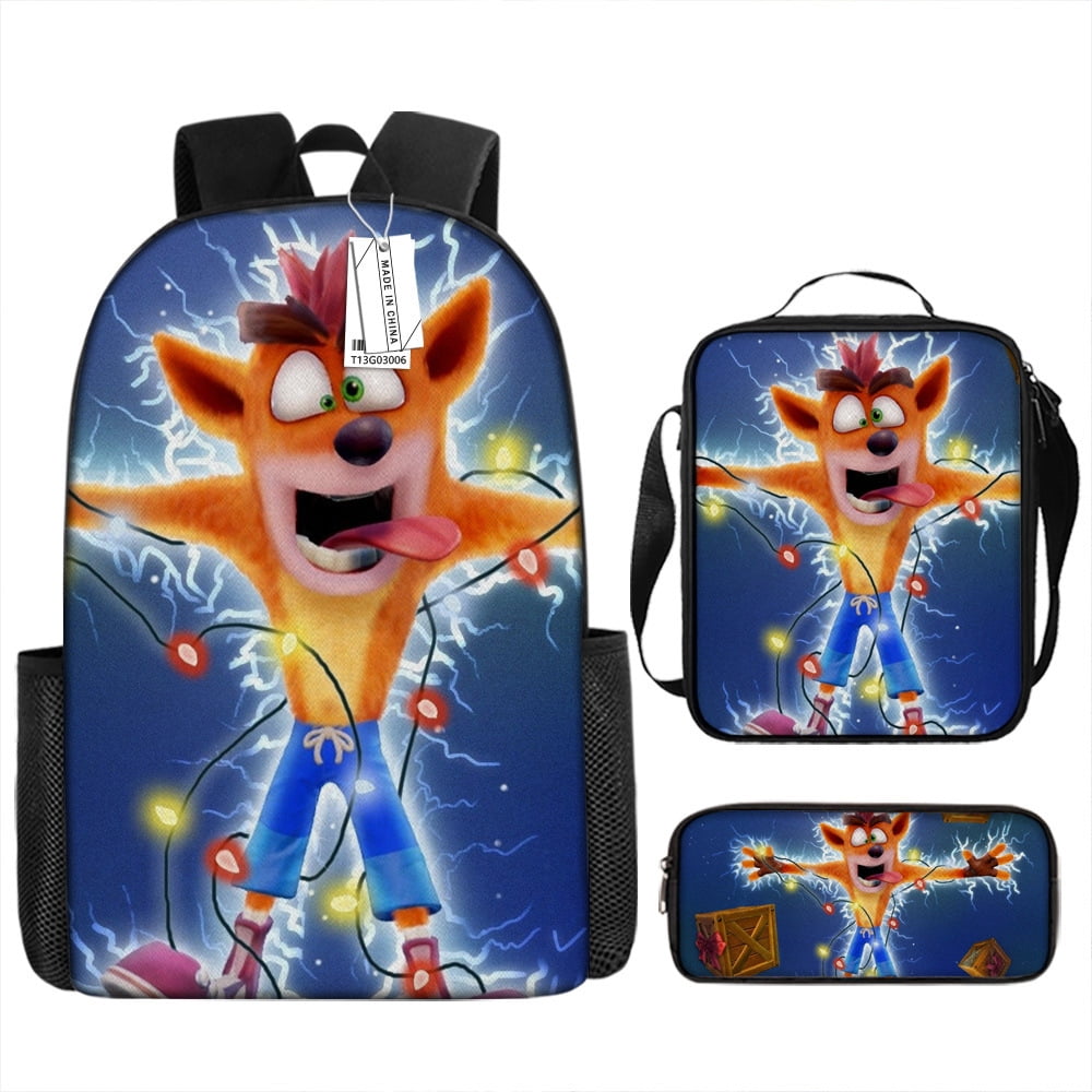 Crash-Bandicoot Anime Travel Backpack for Teens/Womens/Mens/ Casual ...
