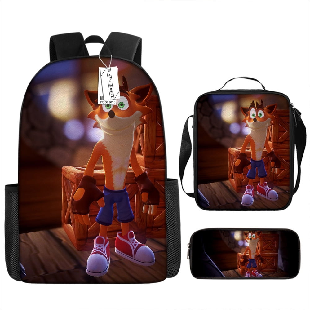 Crash Bandicoot Anime Travel Backpack for Teens/Womens/Mens/ Casual ...