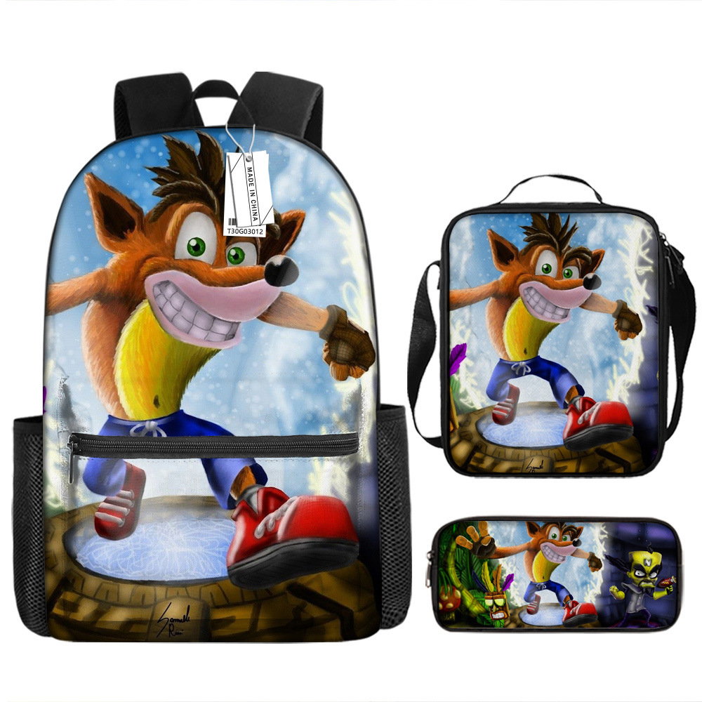 Crash-Bandicoot Anime Travel Backpack for Teens/Womens/Mens/ Casual ...