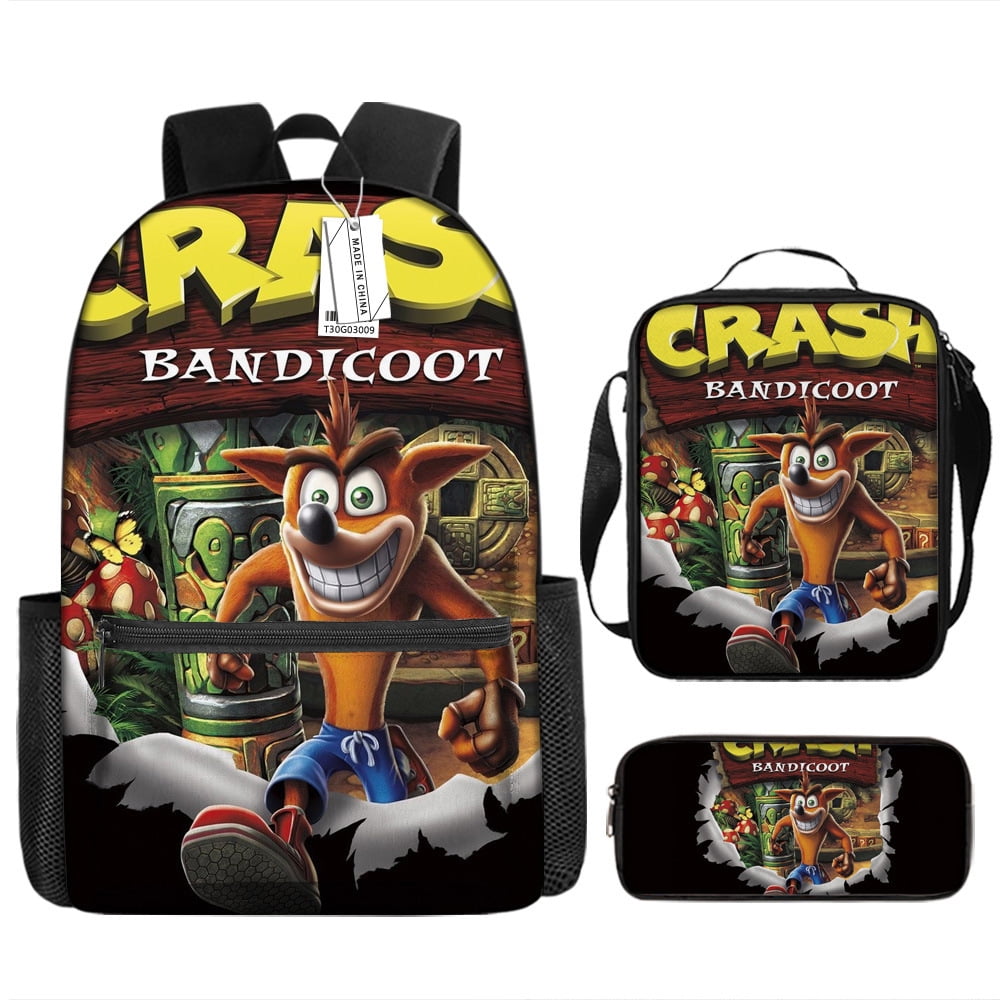 Crash-Bandicoot Anime Travel Backpack for Teens/Womens/Mens/ Casual ...