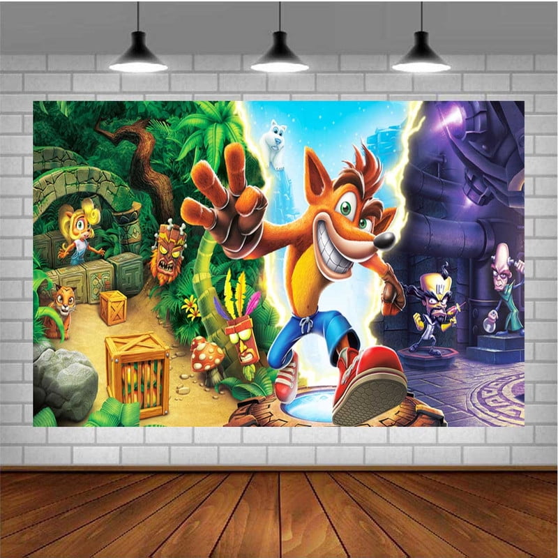 Crash Bandicoot Banner Poster Wall Decor Birthday Backdrop Background ...