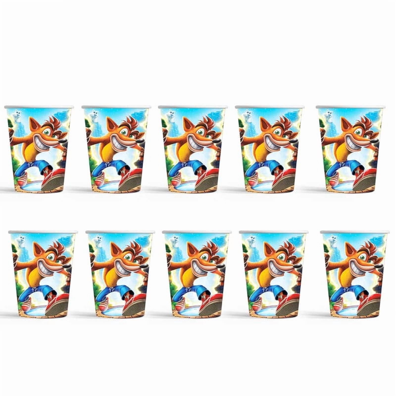Crash Bandicoot Birthday Party Supplies Cups Tableware Disposable Paper ...