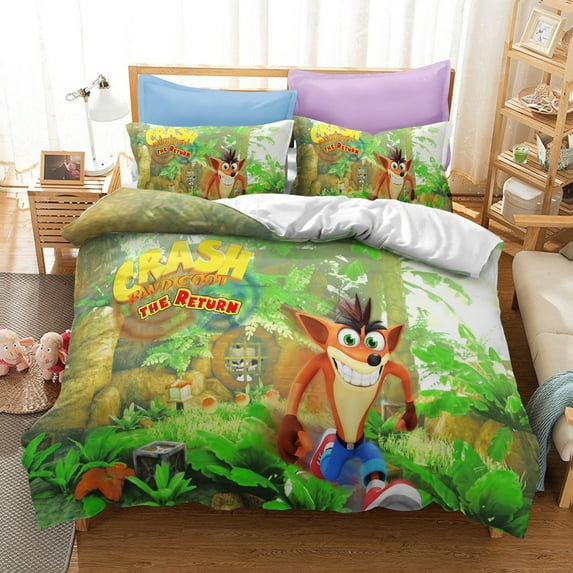 Crash Bandicoot Cartoon Anime 2 Piece/3 Piece Bedding Sets Comforters ...