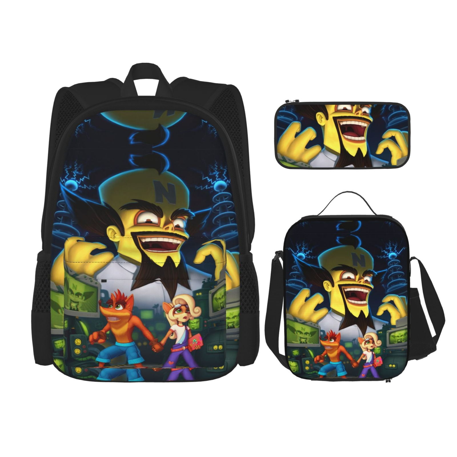 Crash Bandicoot Cartoon Backpack Daypack for Travel Anime Bag Notebook ...