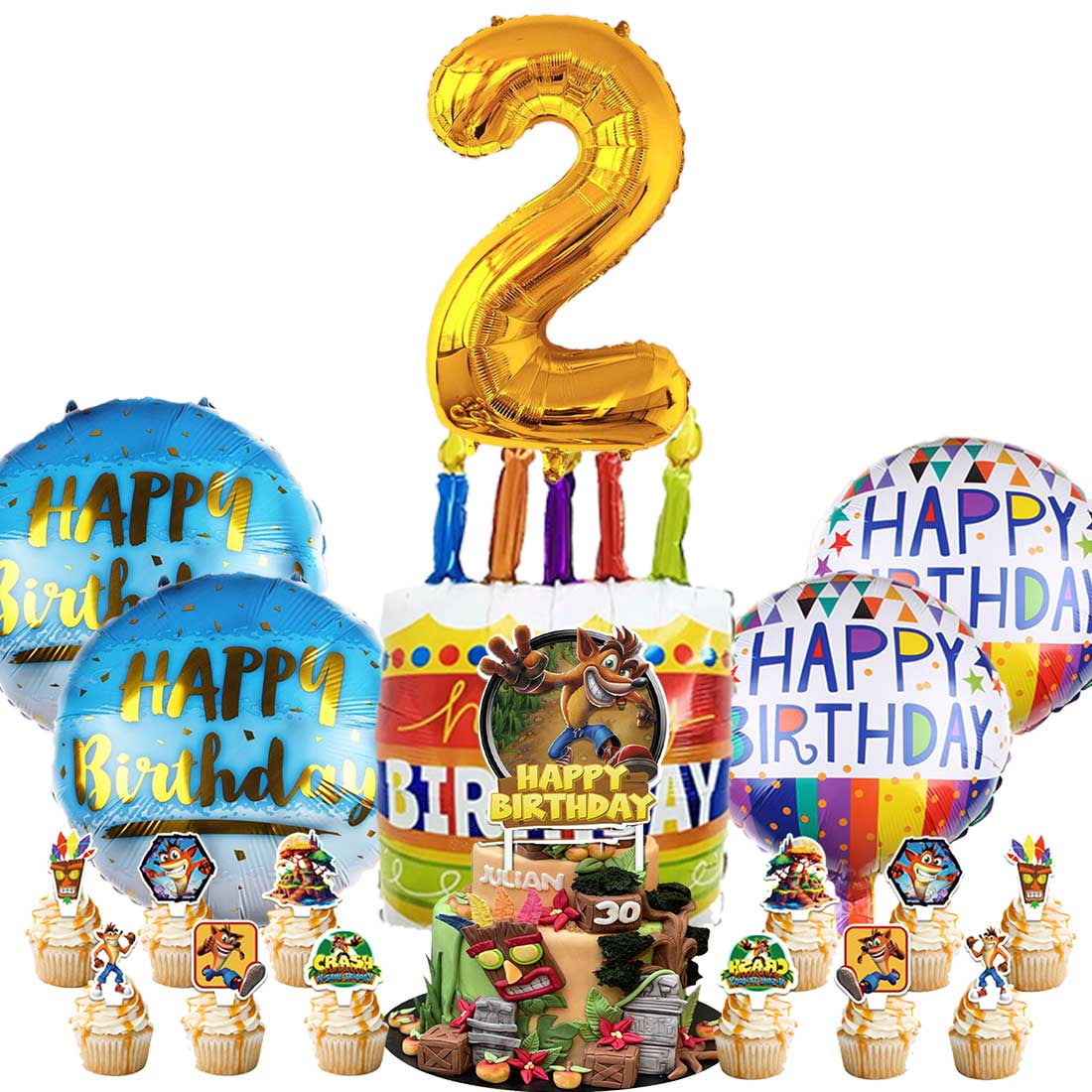 Crash Bandicoot Party Supplies 2nd Decor Kit Balloons Birthday Cake ...