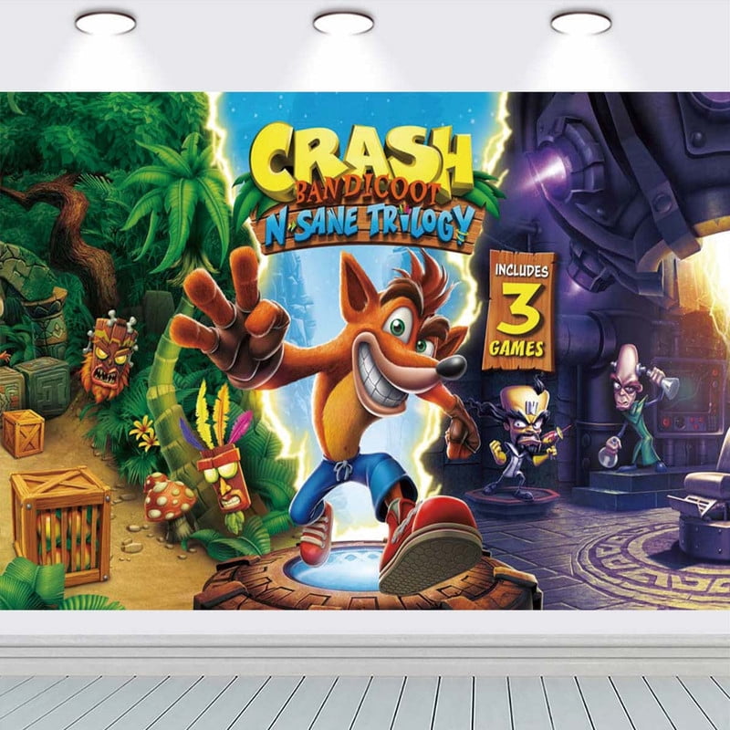 Crash Bandicoot Party Supplies Background Backdrop Taspestry Banner ...