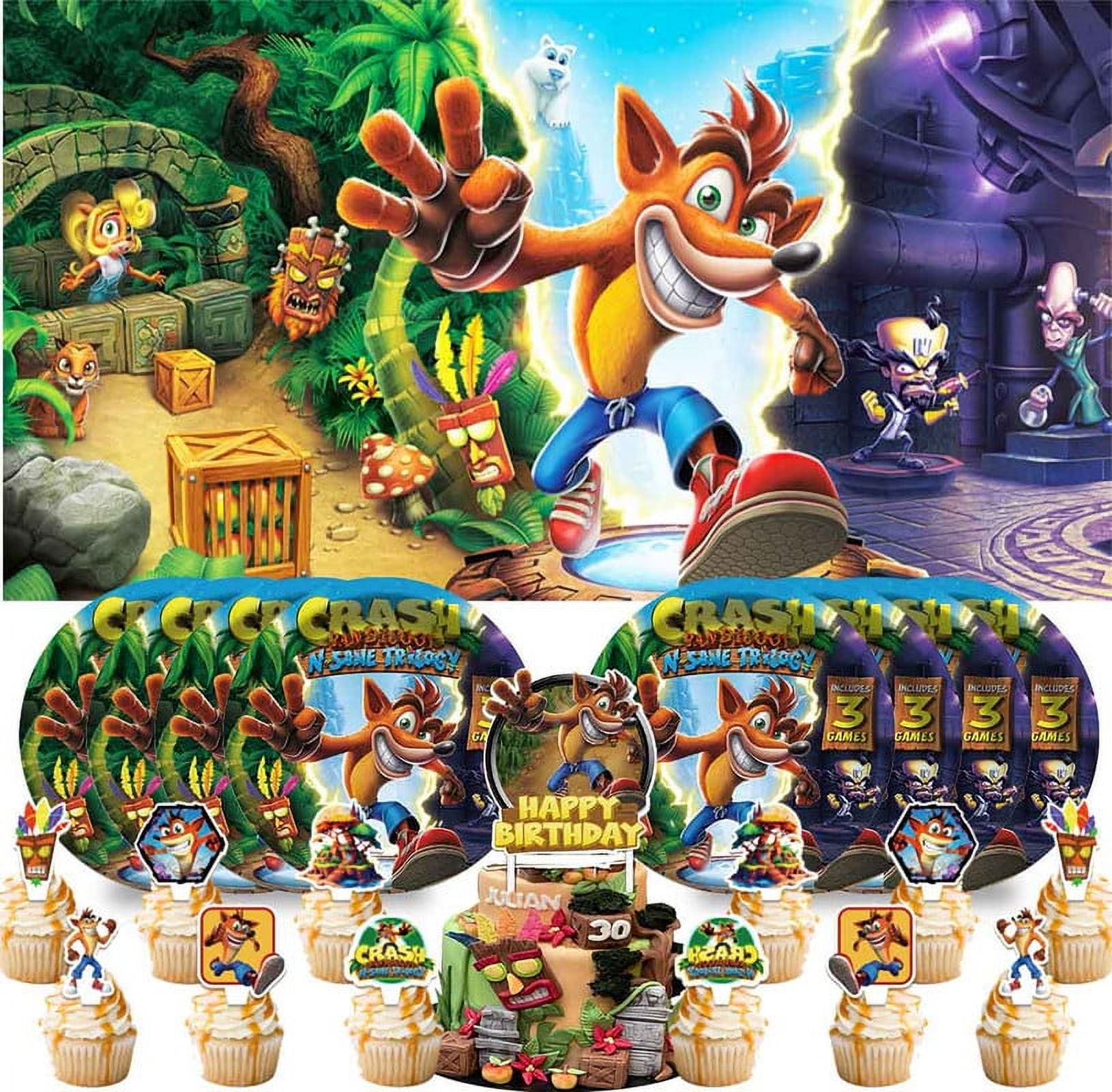 Crash Bandicoot Party Supplies Birthday Decorations Plates Banner Kids ...