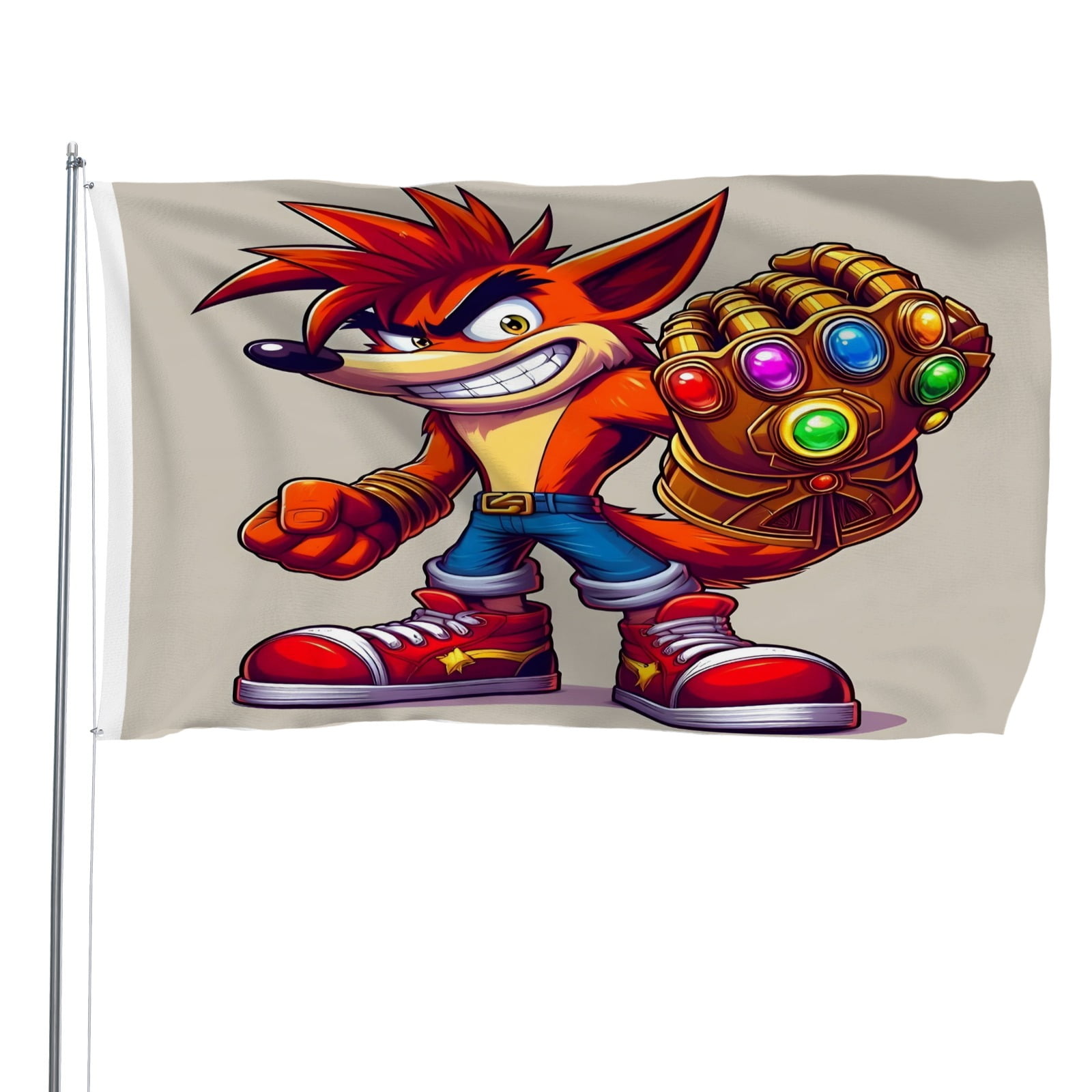 Crash Bandicoot Pattern Flag Decoration - Walmart.com