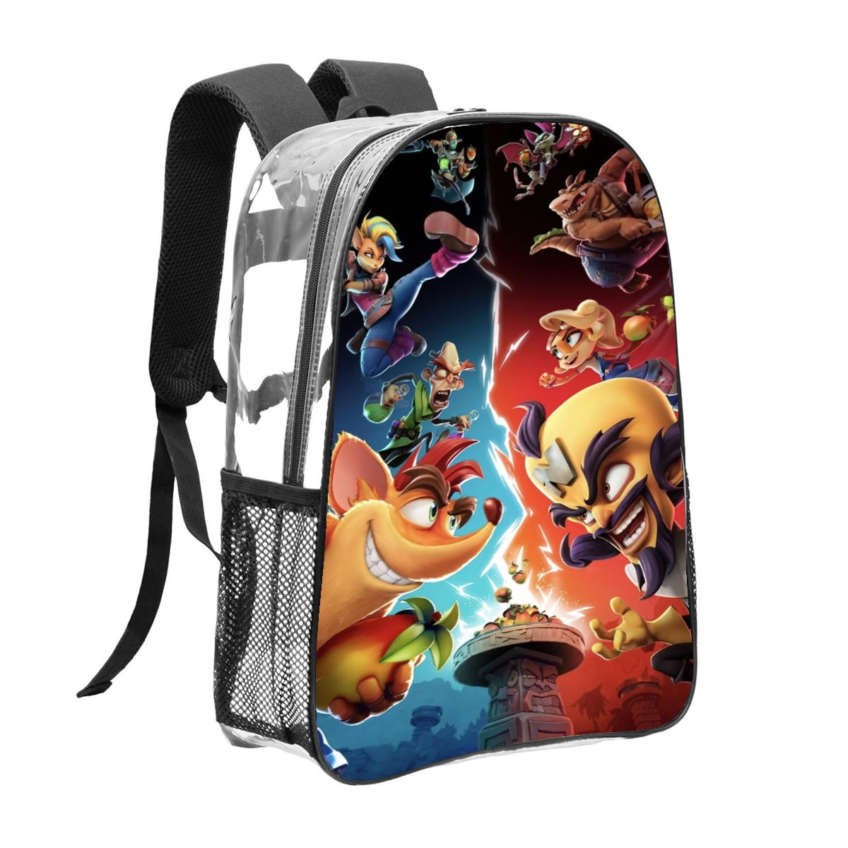 Crash Bandicoot Pattern Transparent Backpack Lightweight And ...