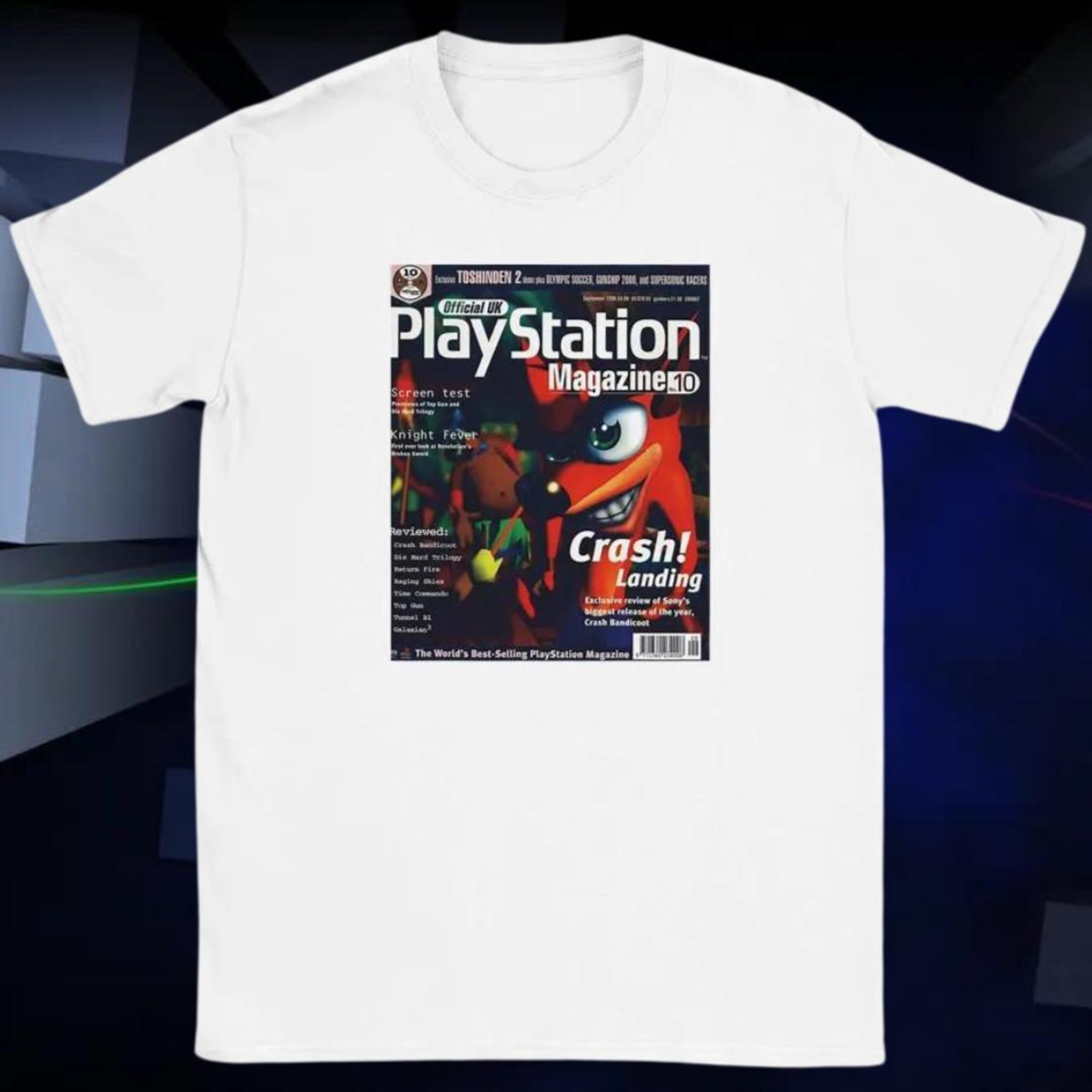 Crash Bandicoot Playstaion Magazine Retro Gaming T-shirt - Walmart.com