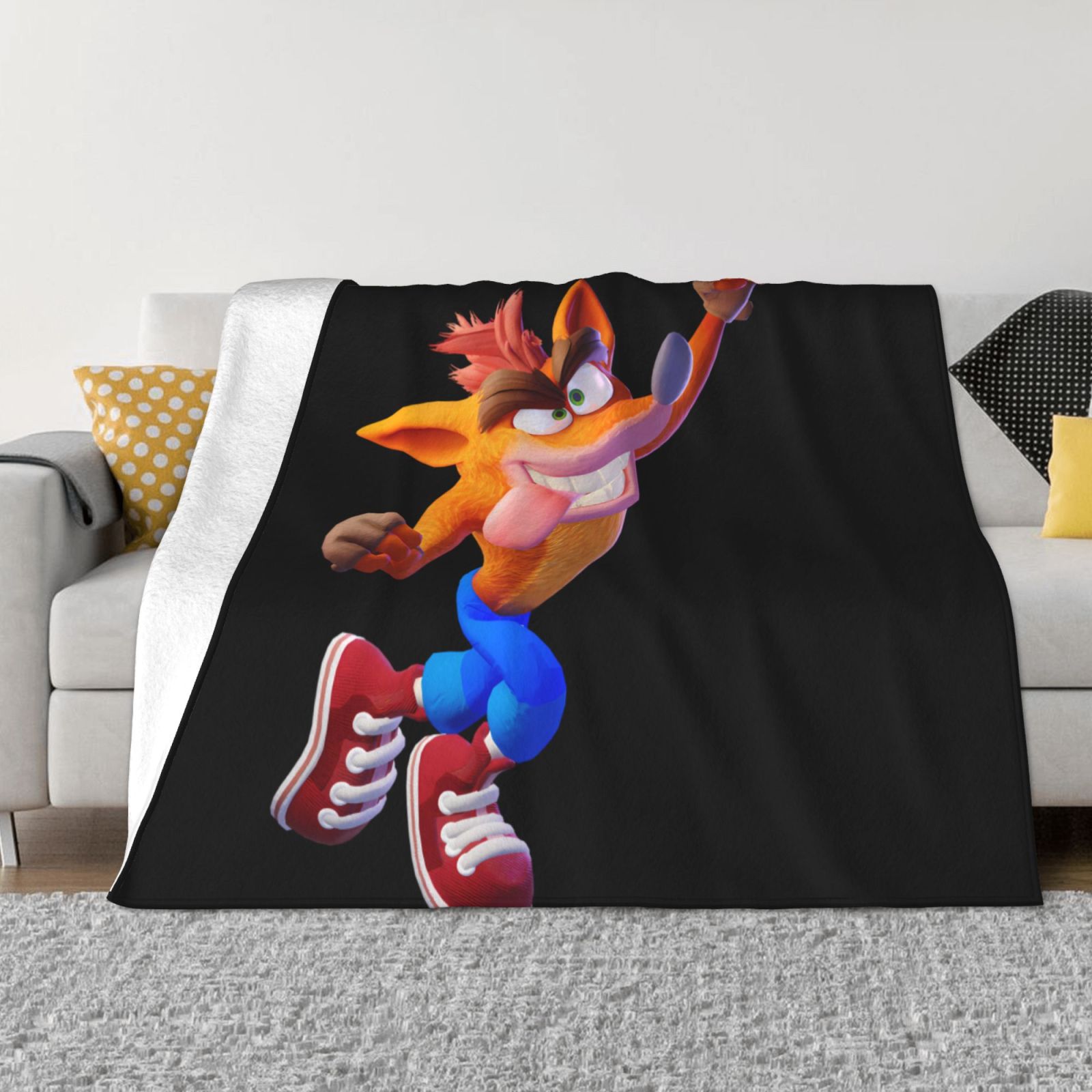 Crash Bandicoot Throw Blanket Lightweight Plush Fuzzy Cozy Soft ...